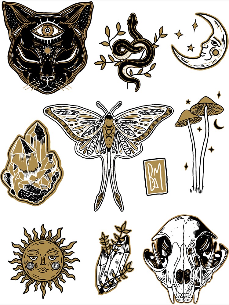 Occult Tattoo Flash Sheet