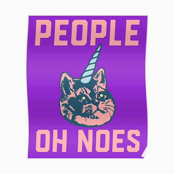 "Heavy Breathing Cat Cute Unicorn Kittycorn " Poster for Sale by ...