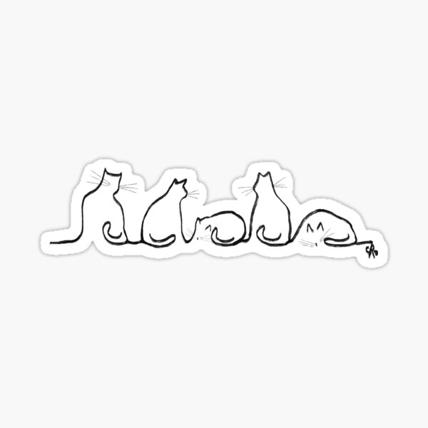 "Cute Cat Line Art" Sticker for Sale by MadebyCRO | Redbubble