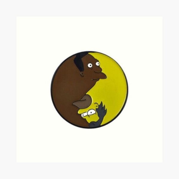 "The Simpsons Carl and Lenny Yin Yang" Art Print by AtariFrootLoops ...