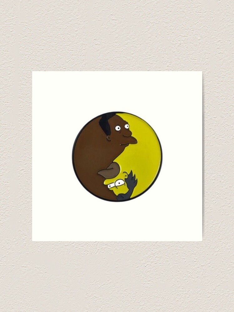 "The Simpsons Carl and Lenny Yin Yang" Art Print by AtariFrootLoops ...