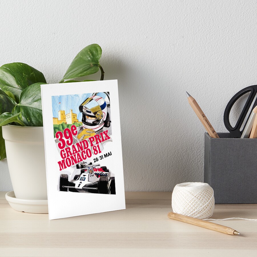 "1981 Monaco Grand Prix Race Advertising Poster" Art Board Print by ...