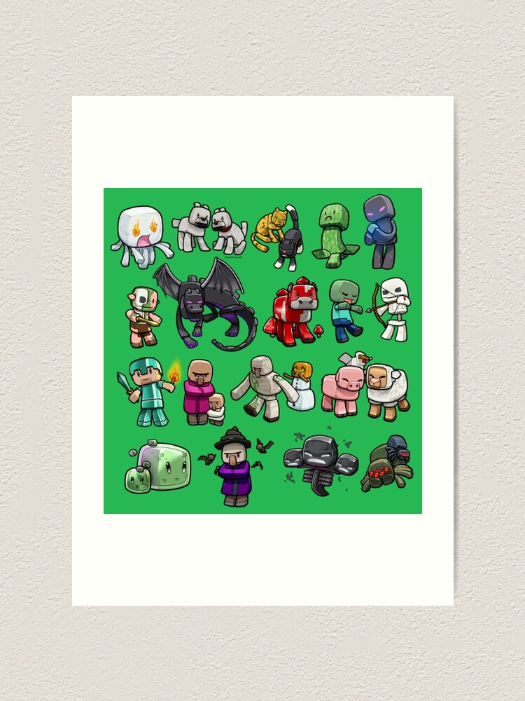 "Minecraft mobs of cute characters" Art Print for Sale by DesignsfYou ...