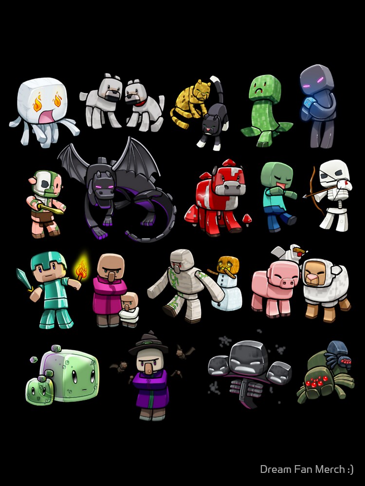 Minecraft Cute Mob Wallpaper Minecraft Inspired Motivstecker Monster