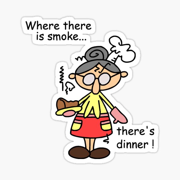 "Humorous Burn Dinner" Sticker for Sale by peacockcards | Redbubble