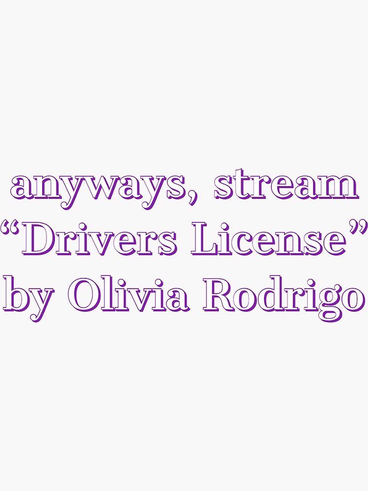 "Drivers License" Sticker for Sale by faythesdesigns | Redbubble