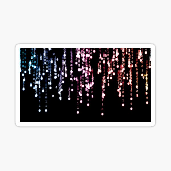 "Rainbow Matrix Rain" Sticker for Sale by SpaceNinja-007 | Redbubble