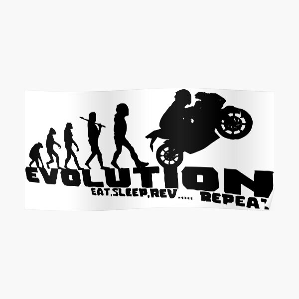 "Motorcycle Evolution Race Bike Wheelie Motorbike" Poster by walidarp ...