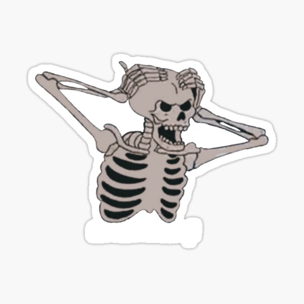 "Stressed Skeleton" Sticker for Sale by blissfulll | Redbubble