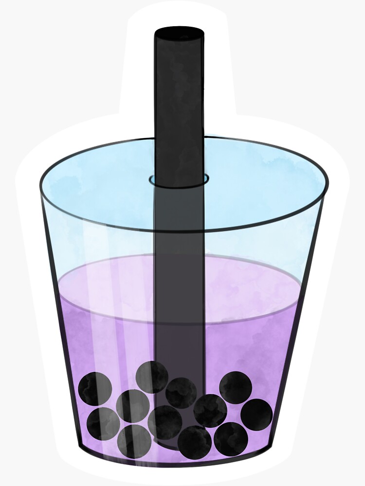 "purple boba tea sticker" Sticker by naomi-t | Redbubble