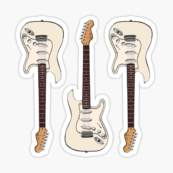 "Triple Olympic White Stratocaster" Sticker for Sale by cgcampos ...