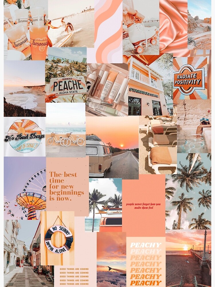 "Peach Beach Aesthetic Photo collage" Poster by NaturalFinishes | Redbubble