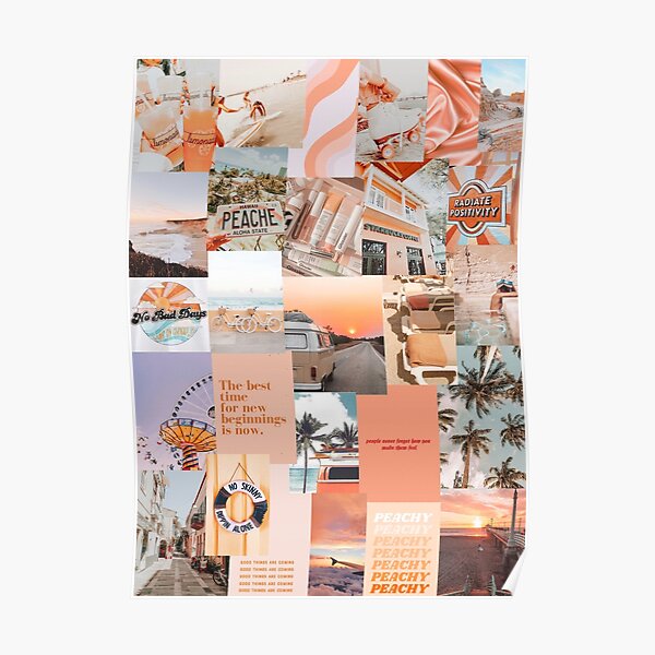"Peach Beach Aesthetic Photo collage" Poster by NaturalFinishes | Redbubble