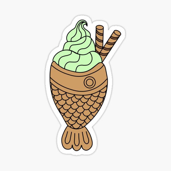 "Taiyaki Ice Cream Fish Shaped Japanese Dessert " Sticker for Sale by ...