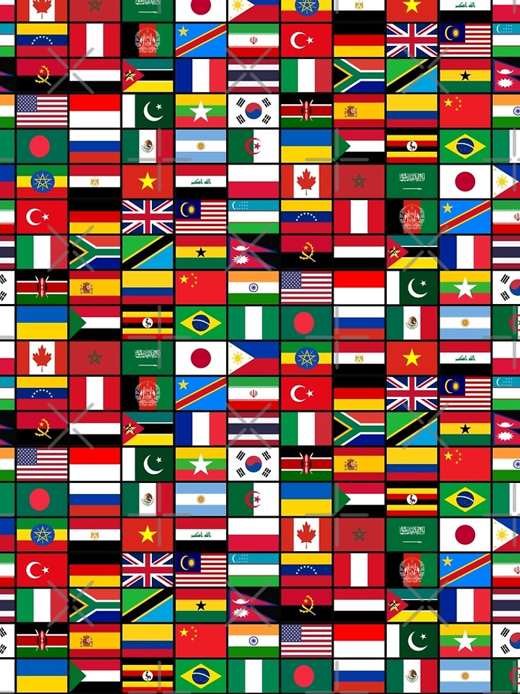 Flags Of The Countries Of The World, Worlds Flags Pattern Leggings ...
