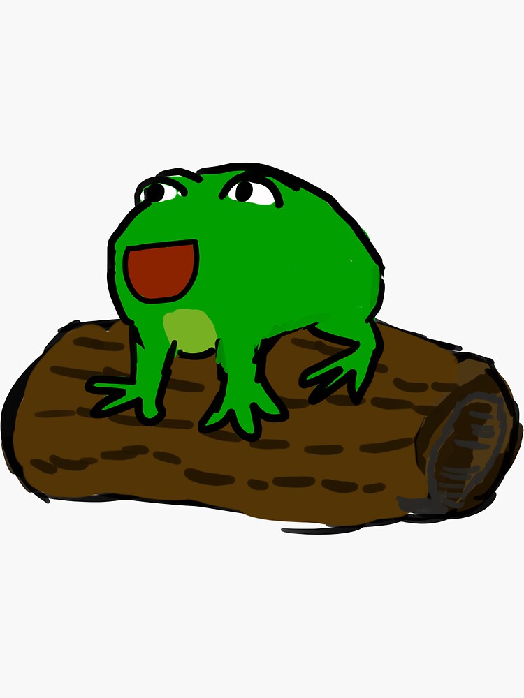 "Frog on a log doing a pog" Sticker for Sale by RisottoBlue | Redbubble