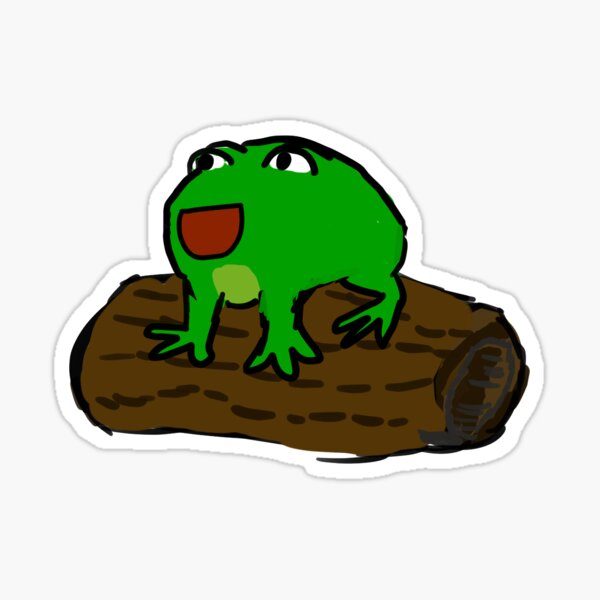 "Frog on a log doing a pog" Sticker for Sale by RisottoBlue | Redbubble