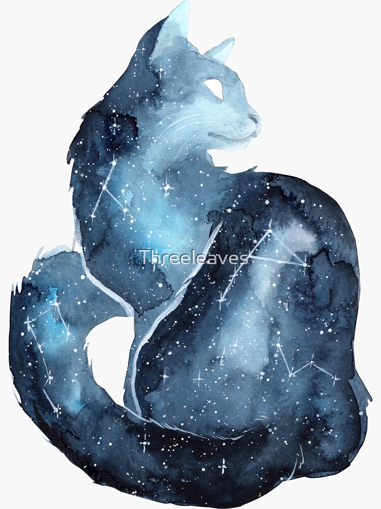 "Galaxy Cat" Sticker for Sale by Threeleaves | Redbubble