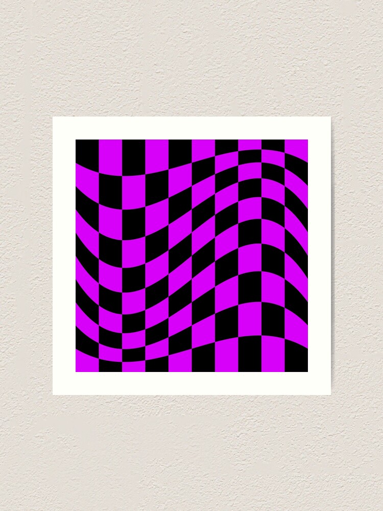 "purple and black tile twist checker board checkers" Art Print by ...