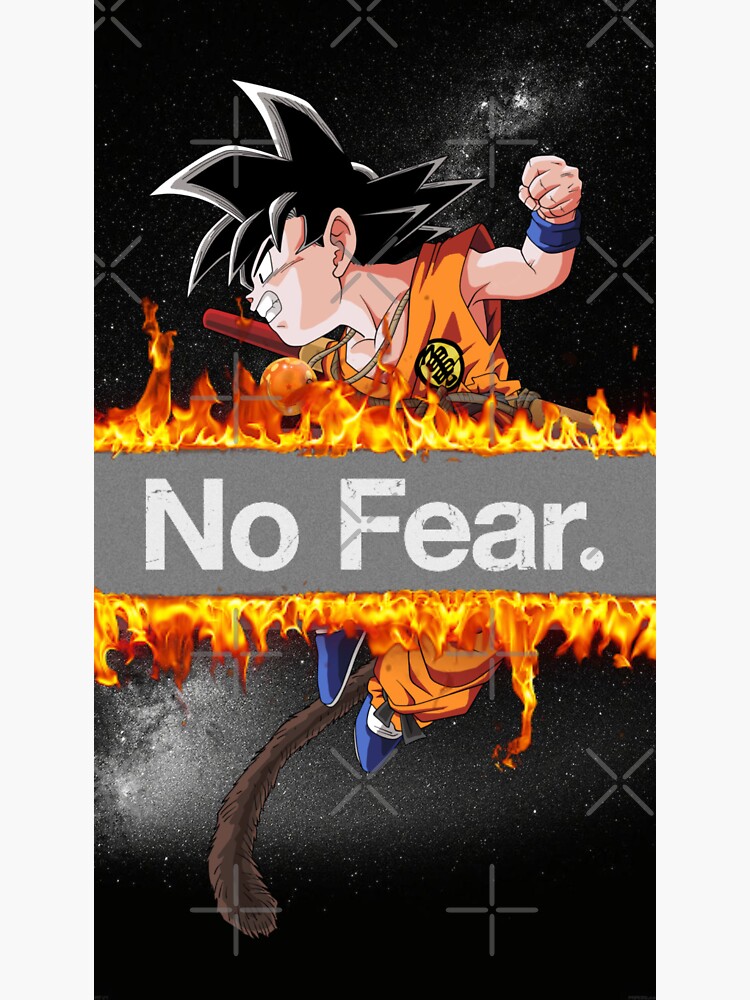 "Dragon Ball Z Goku - No Fear" Sticker by DrnDraw | Redbubble