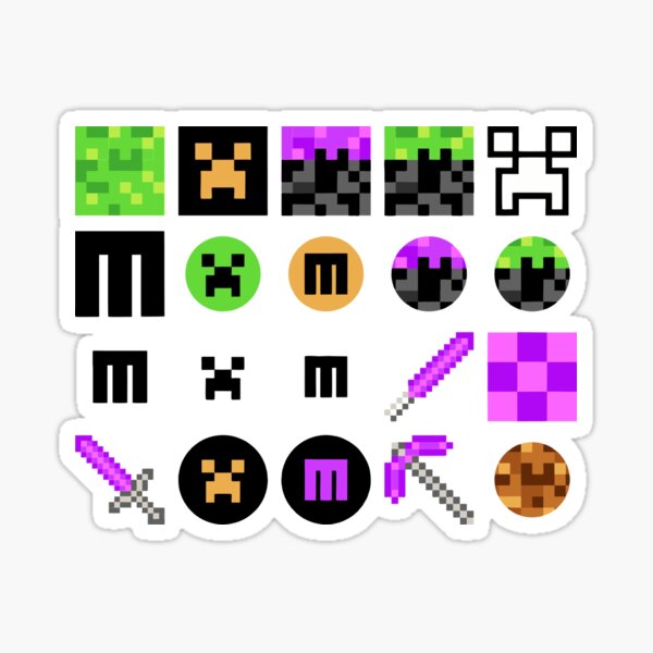 "minecraft art icons" Sticker for Sale by kinandira | Redbubble
