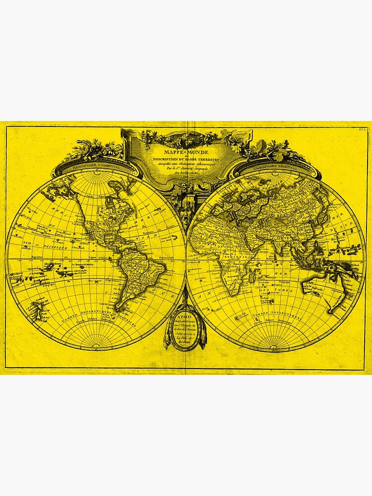 "World Map (1775) Yellow & Black" Poster for Sale by BravuraMedia ...