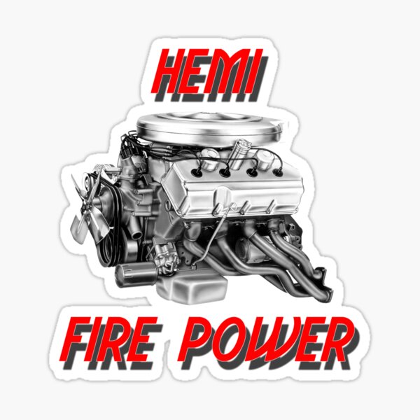 "Hemi Fire Power V8 engine" Sticker by OldschoolTs | Redbubble