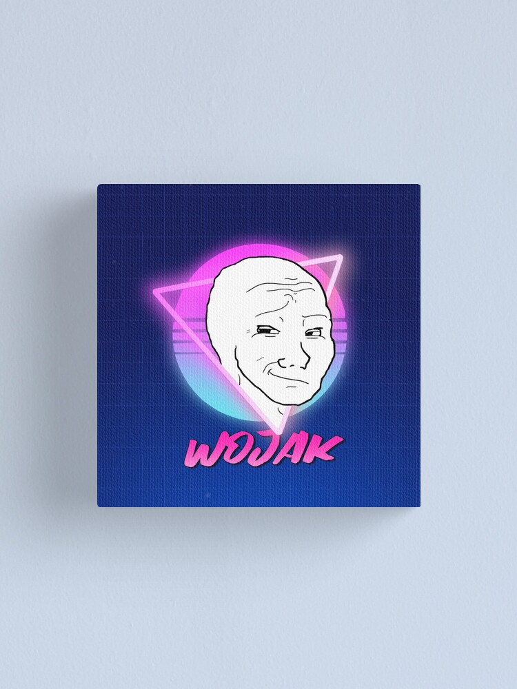 "Vaporwave Retro Wojak Design" Canvas Print by wojakapparel | Redbubble