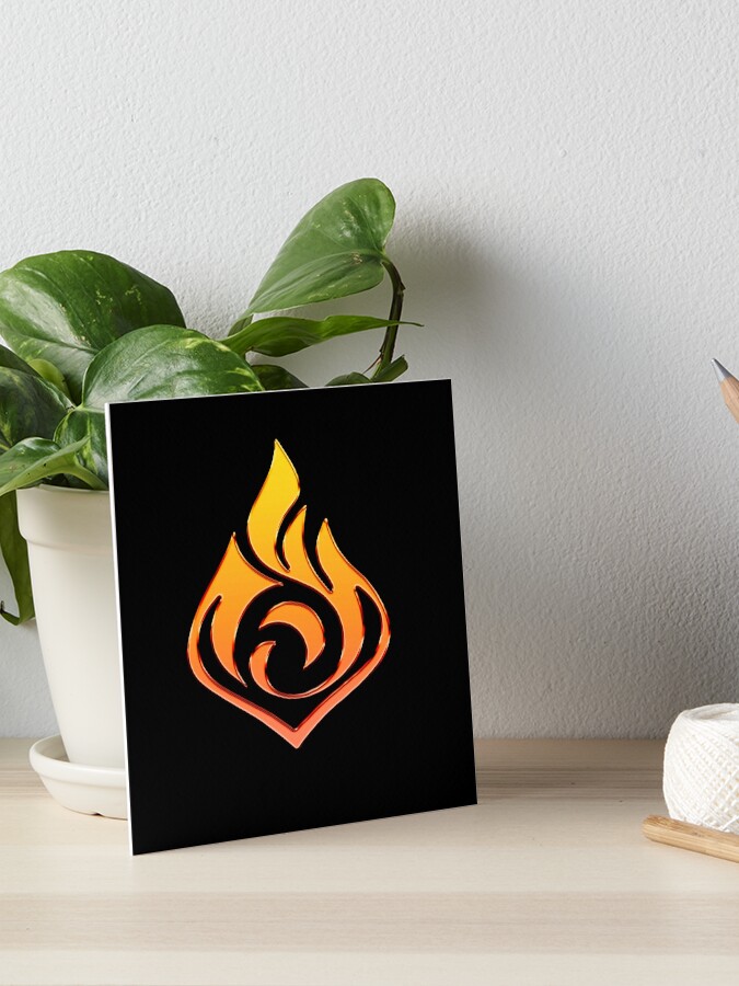 "Genshin Impact Symbol Element Fire Pyro Natlan - Vibrant Colours" Art ...