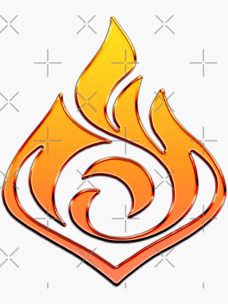 "Genshin Impact Symbol Element Fire Pyro Natlan - Vibrant Colours ...