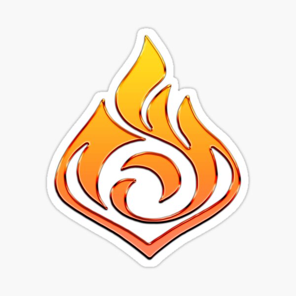 "Genshin Impact Symbol Element Fire Pyro Natlan - Vibrant Colours ...