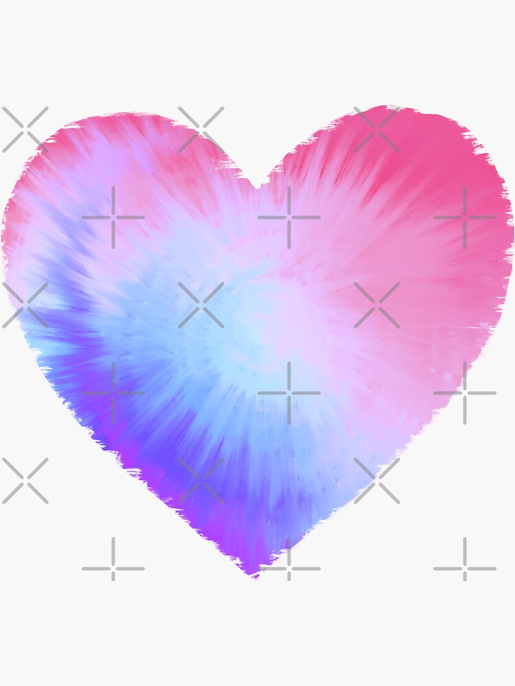 "tie dye love heart" Sticker by JavierShih | Redbubble