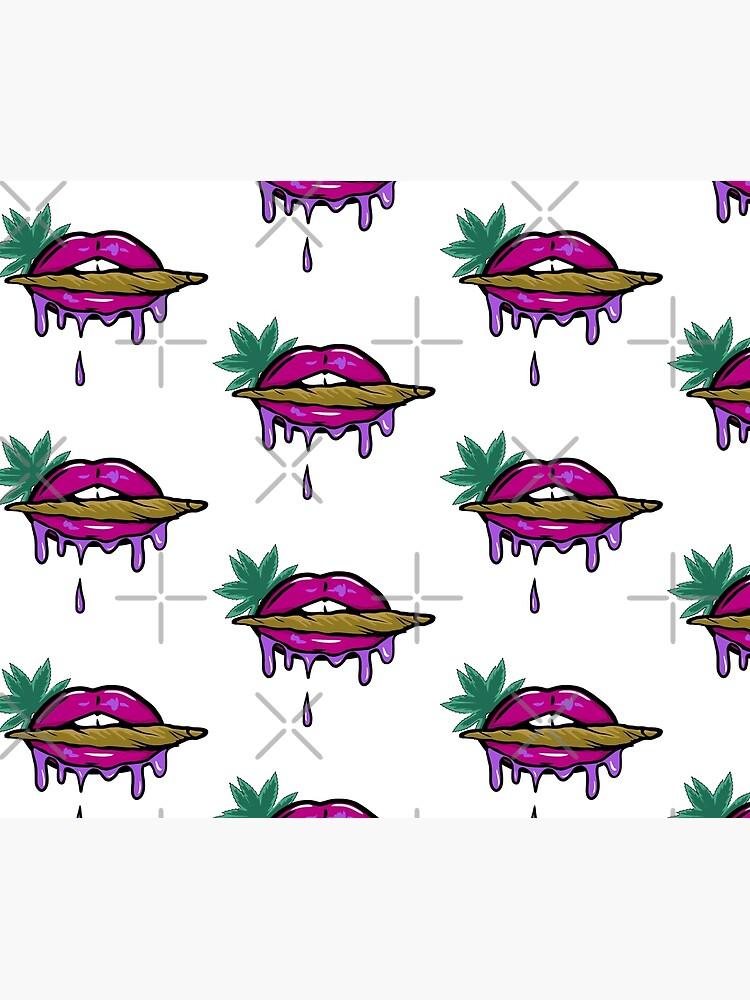 "Pink And Purple Dripped Weed Blunt Lips" Tapestry for Sale by ...