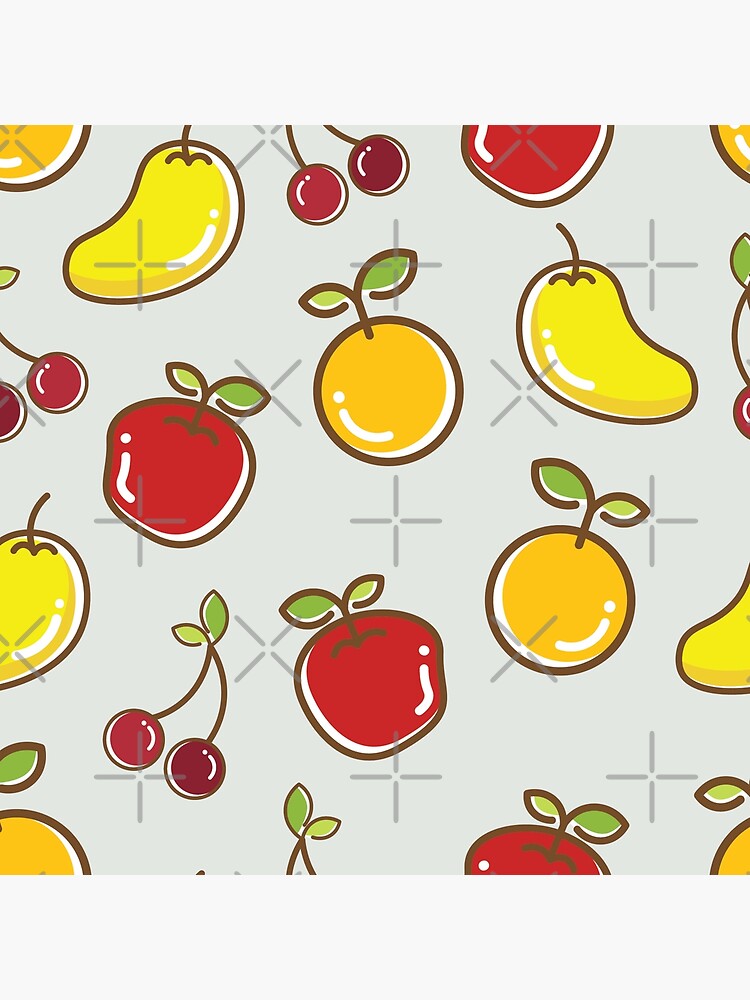 "Apples, oranges, cherries, mangoes fruit pattern" Photographic Print ...