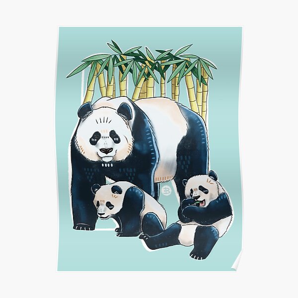 "Pandas" Poster for Sale by Ebroart | Redbubble
