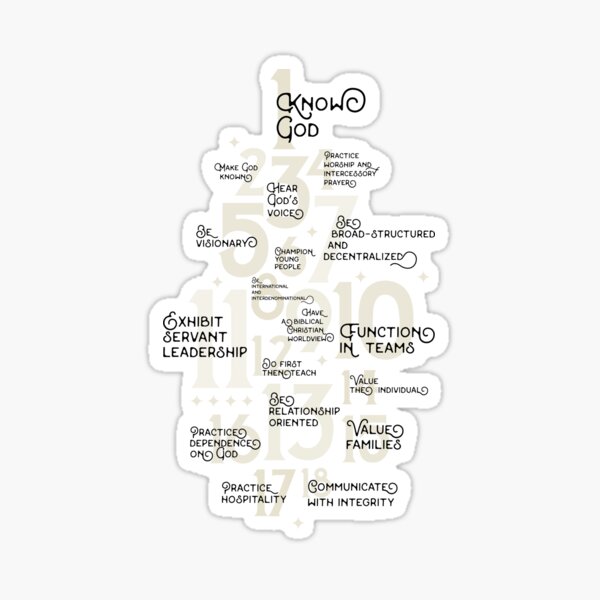 "18 values of YWAM" Sticker for Sale by paulkuzmichov | Redbubble