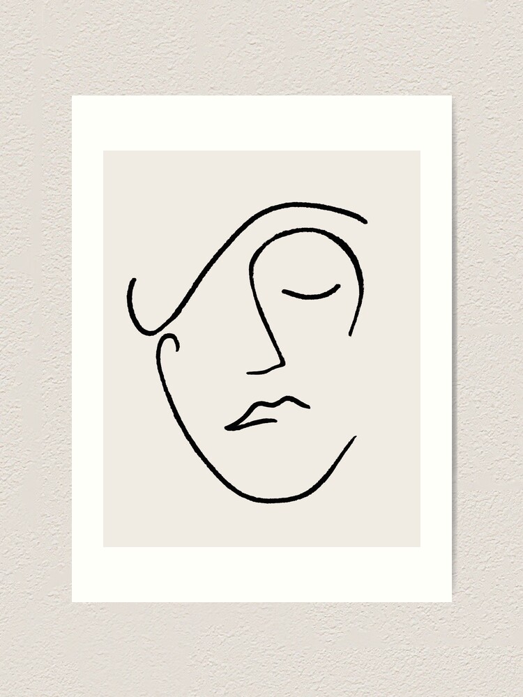 "Line Drawing - Face Outline" Art Print for Sale by thecolourspace ...