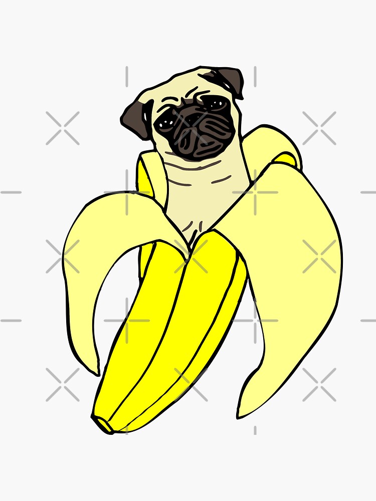 "banana pug" Sticker for Sale by FandomizedRose | Redbubble