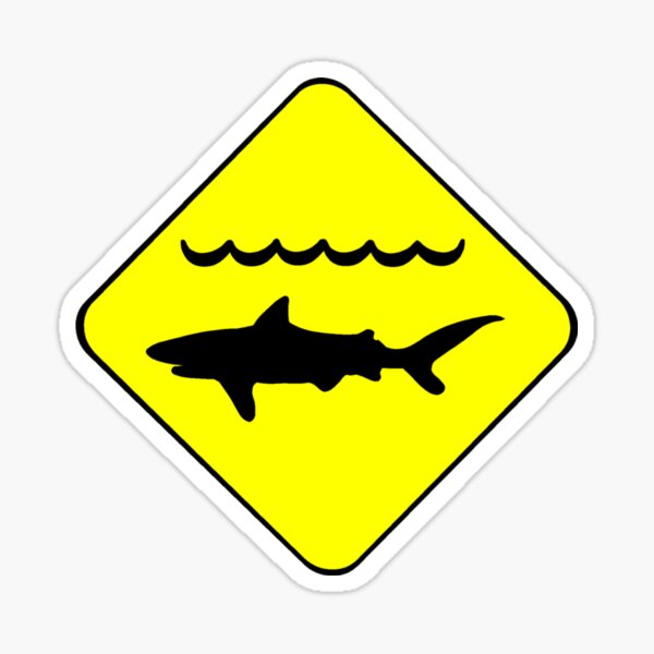 "Warning Sharks Symbol" Sticker for Sale by sweetsixty | Redbubble