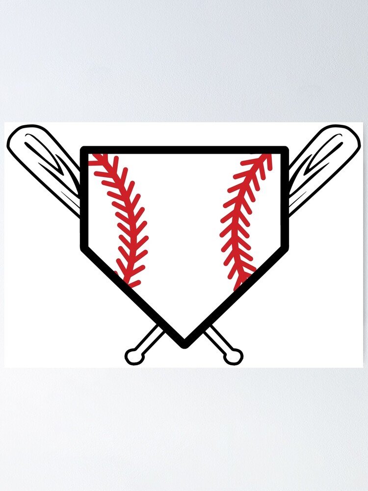 "Baseball Home Plate with bat" Poster for Sale by PepaAnaRB | Redbubble