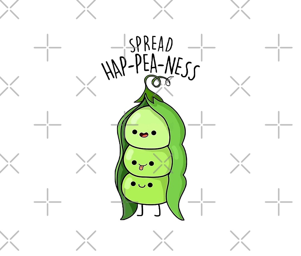 "Spread Hap-pea-ness Happiness Pea Cartoon Pun" by 14Smith15 | Redbubble