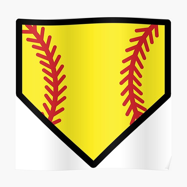 "Softball Home Plate with stitches" Poster for Sale by PepaAnaRB ...