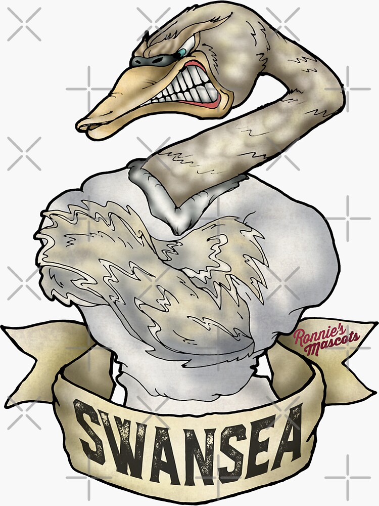 "Swansea Swan Mascot" Sticker for Sale by RonniesMascots | Redbubble