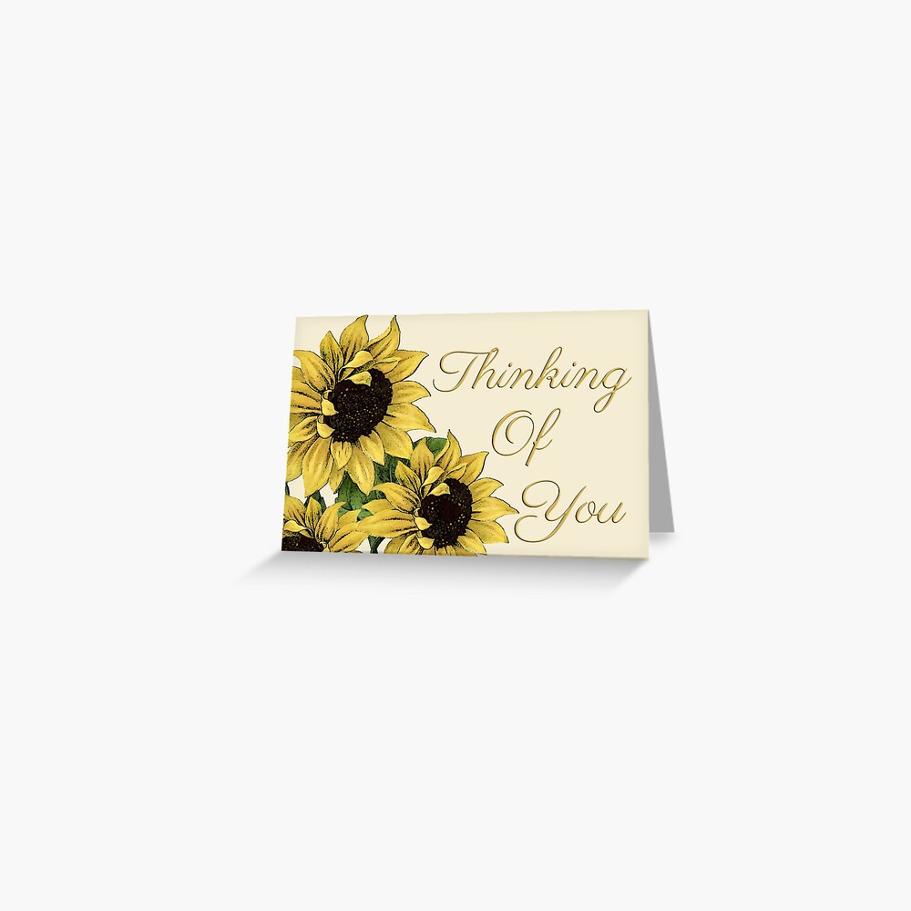 "Rustic Sunflowers Thinking Of You Cards" Greeting Card by carolina1 ...