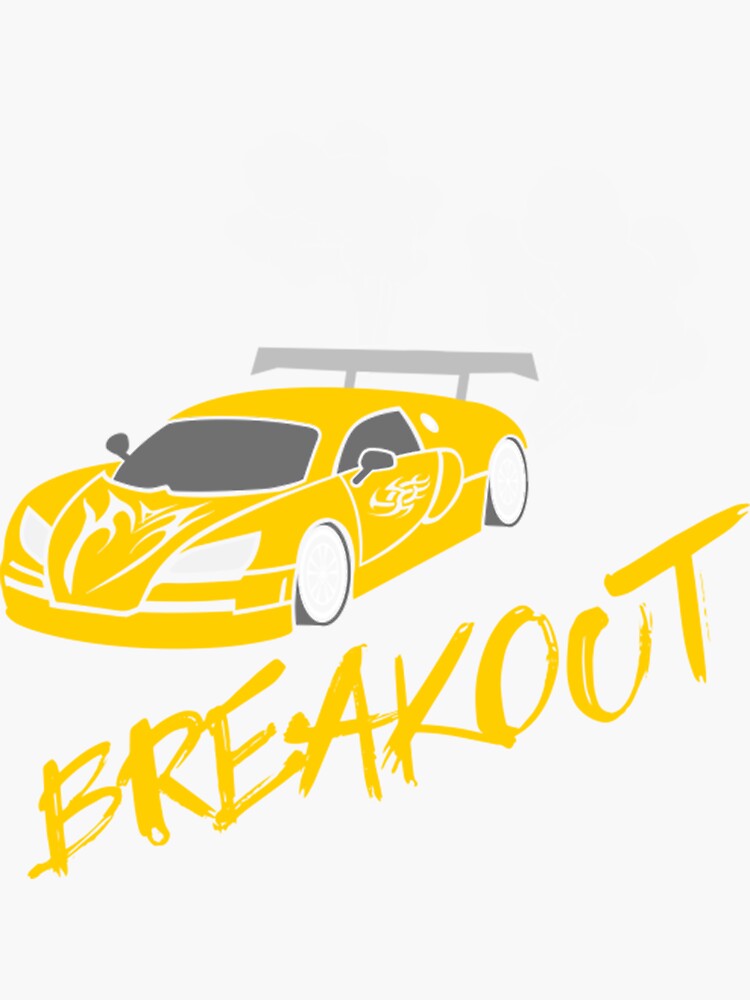 "Race Car Breakout Racecar" Sticker by jackatees | Redbubble