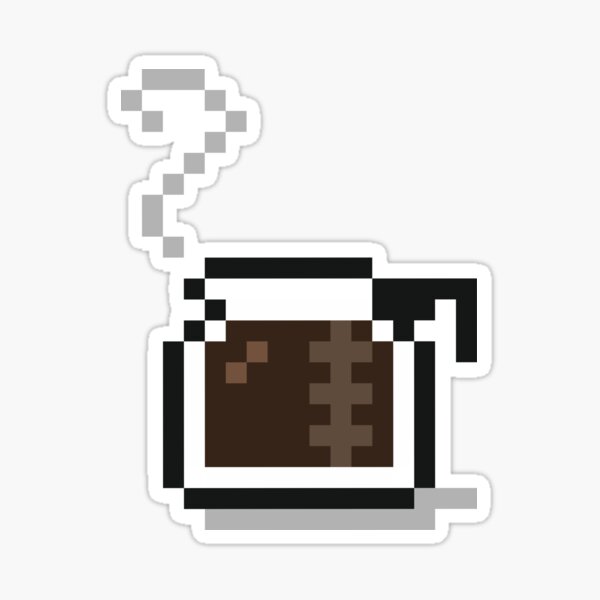 "Pixel Coffee Pot" Sticker for Sale by itsgillymac | Redbubble