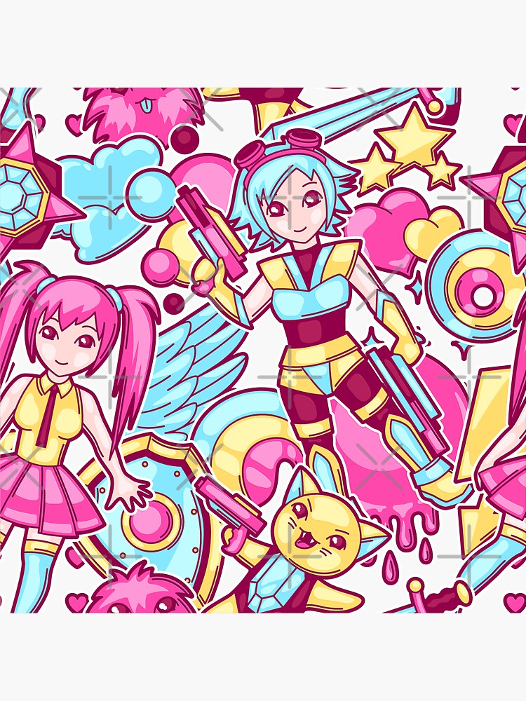 "Japanese Anime Cosplay" Sticker for Sale by BitsndPieces | Redbubble