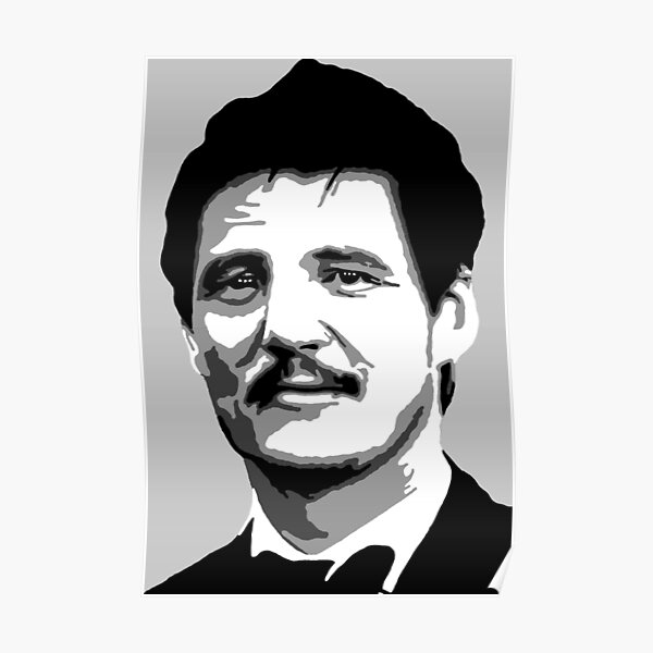 Poster « Pedro Pascal Tableau Portrait Noir et Blanc », par ...