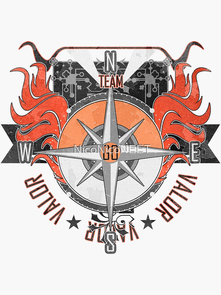 "Team Red - Valor" Sticker by NicoNicoNEET | Redbubble