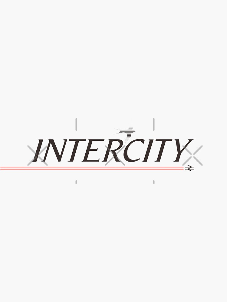 "InterCity Black Logo With Swallow Bird Design" Sticker by Adam-Walker ...